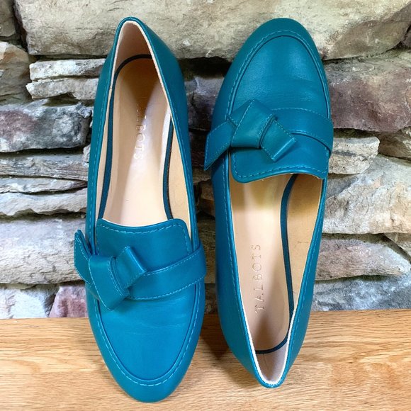 Talbots | Shoes | Talbots Ryan Knot Loafers Dark Teal Nappa Leather ...